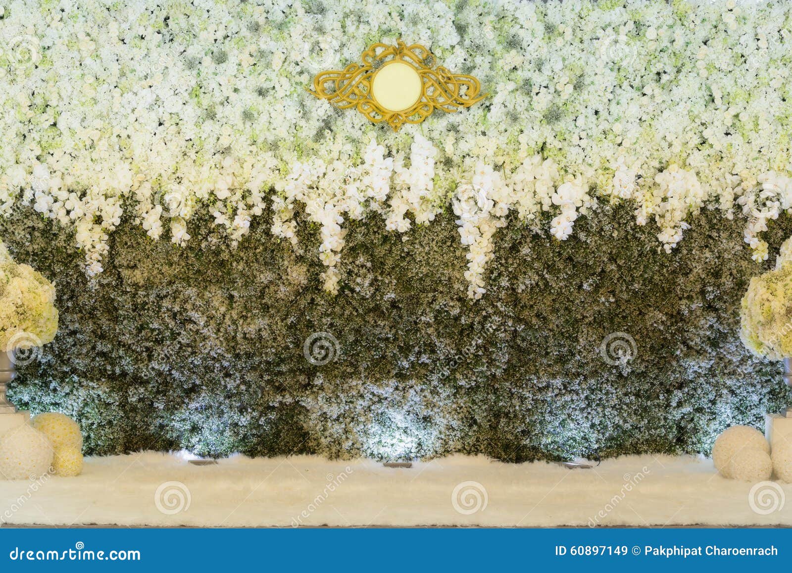 Beautiful Flowers Backdrop for Wedding Scene. Stock Image - Image of ...