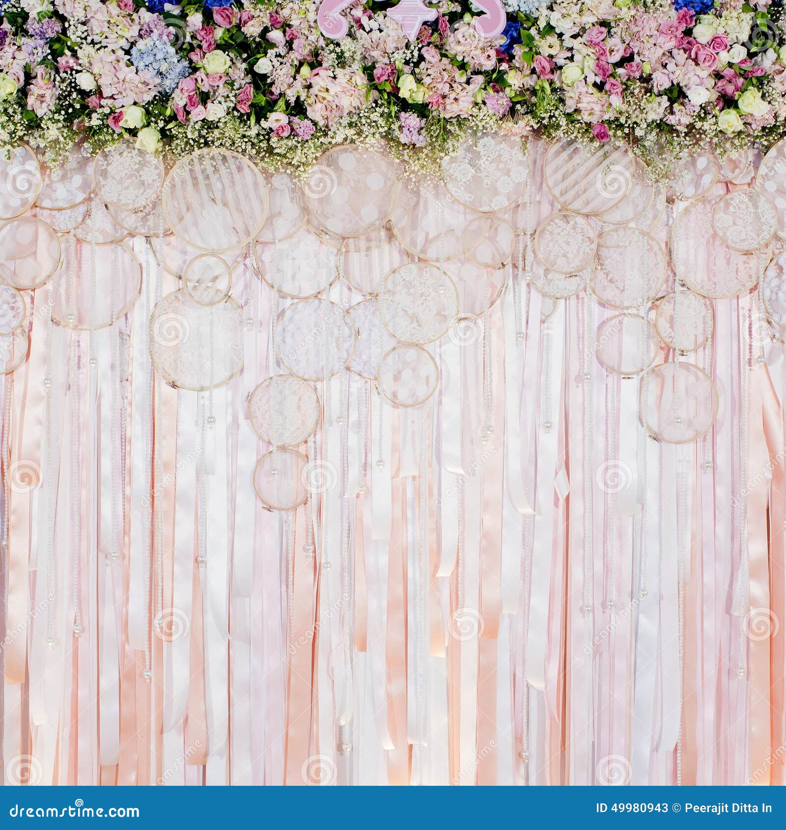 Beautiful Flowers Background for Wedding Scene Stock Image - Image of ...