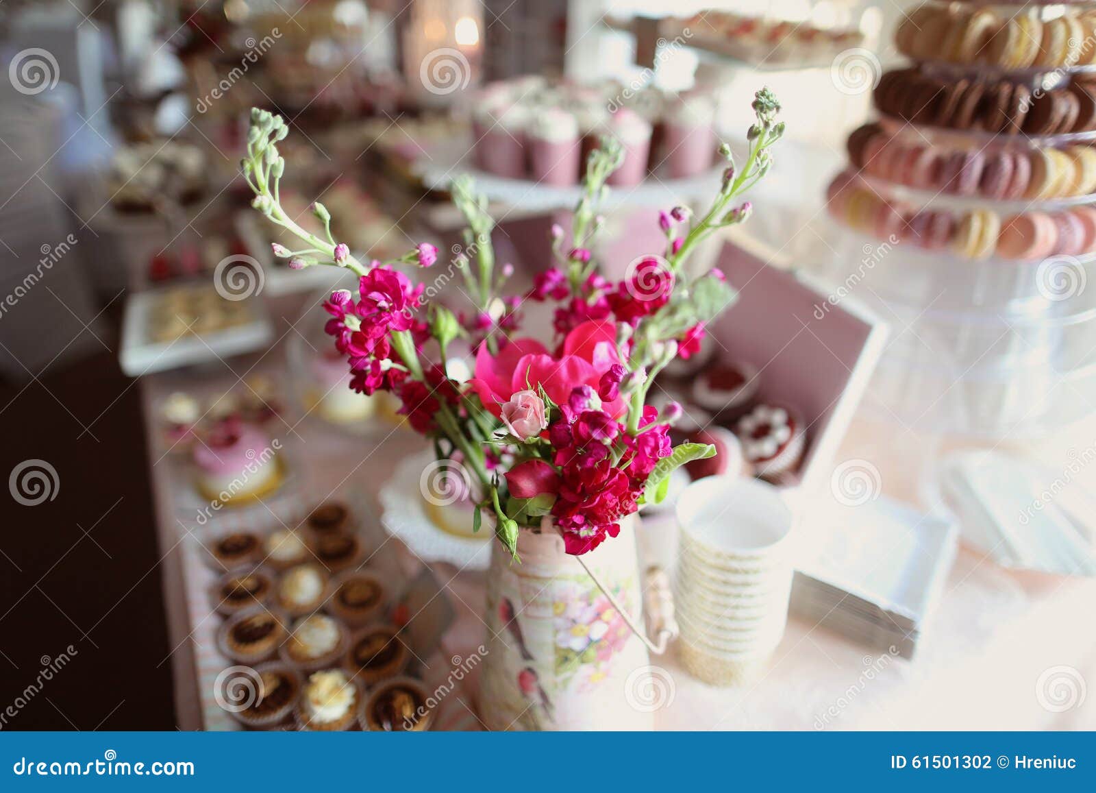 Beautiful Flowers on Candy Bar Stock Photo - Image of glass, decor ...