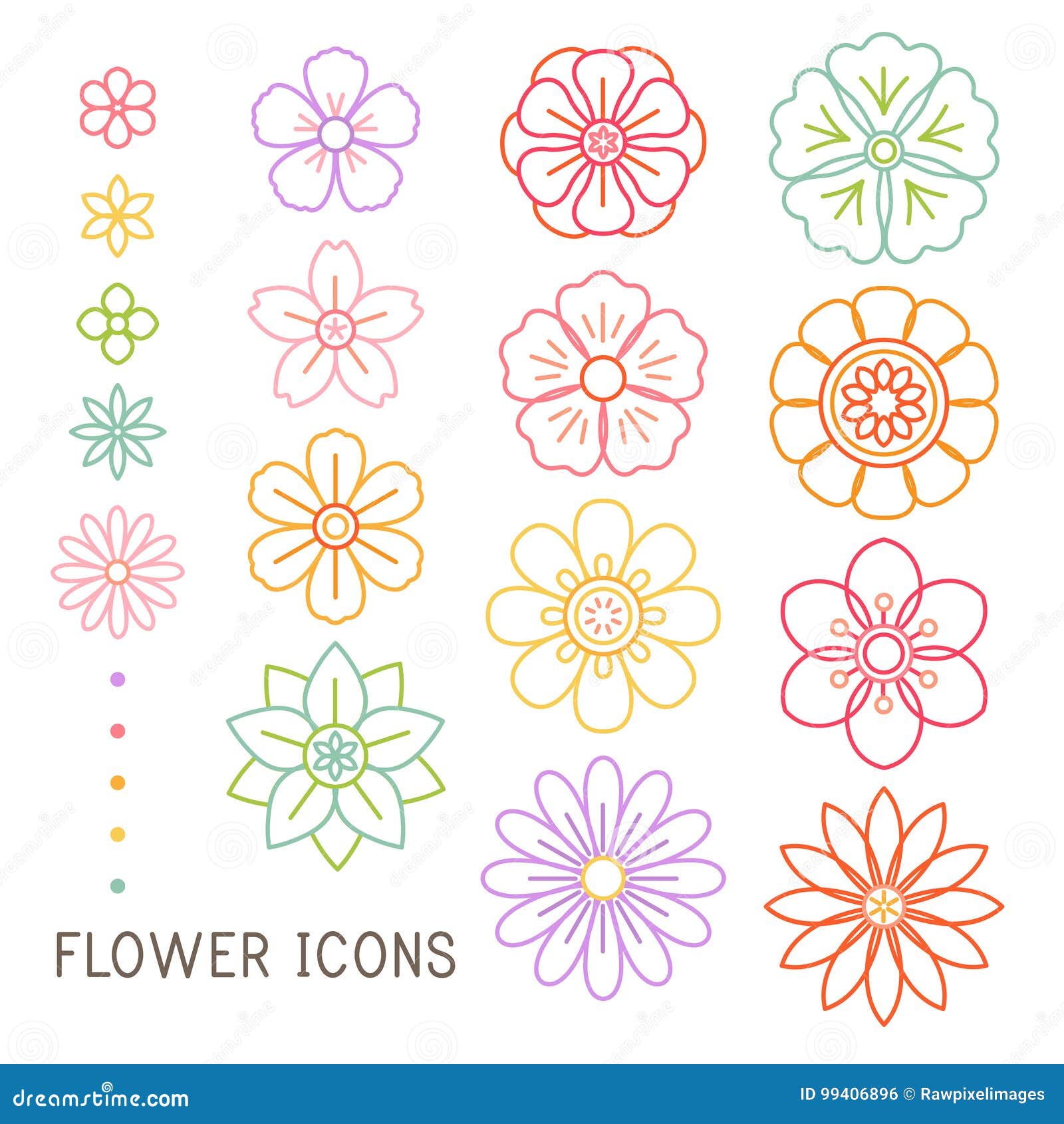 Beautiful Flowers Vector Flora Seamless Stock Vector - Illustration of ...
