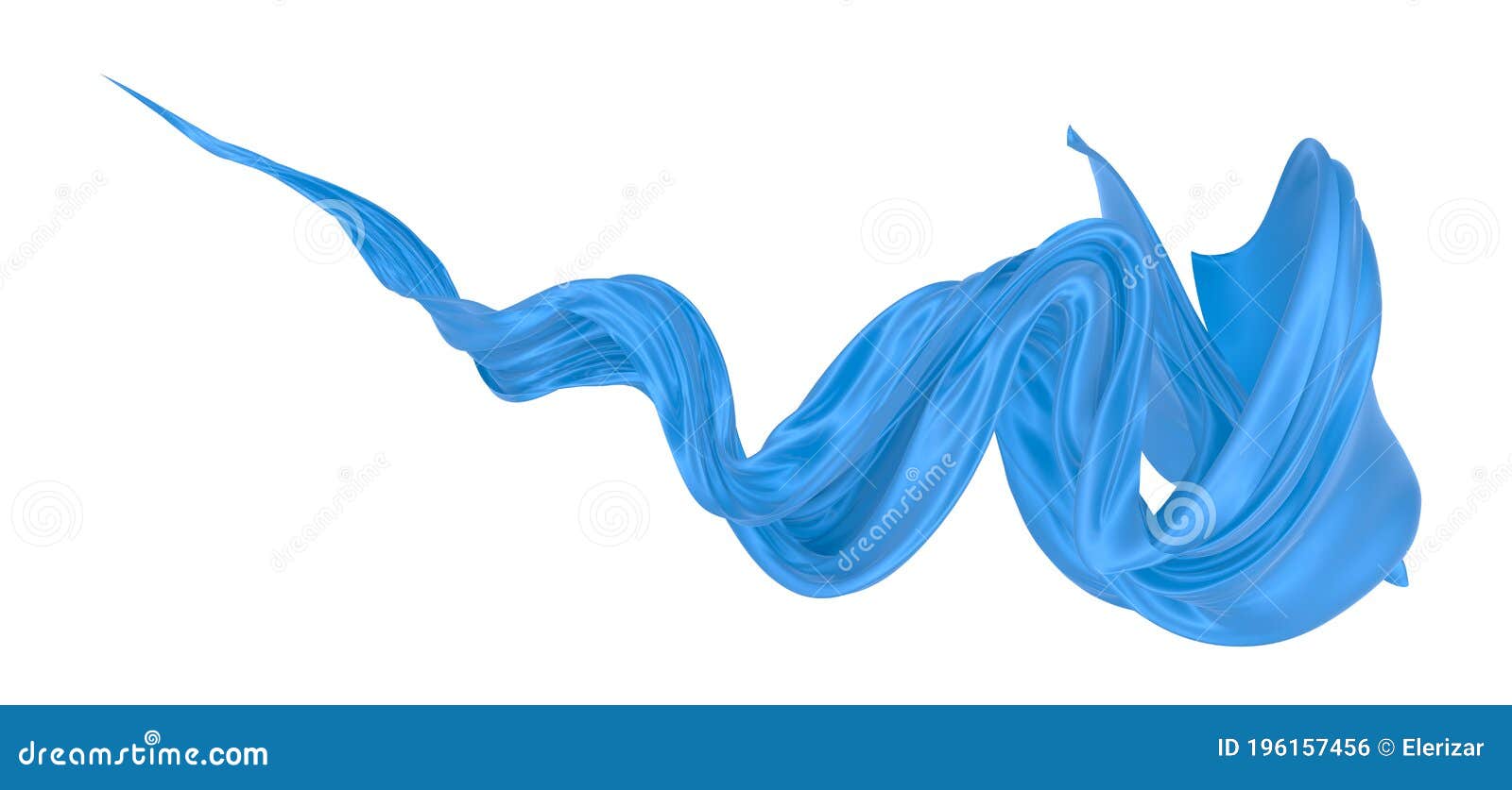 Beautiful Flowing Fabric of Blue Wavy Silk or Satin. 3d Rendering Image ...