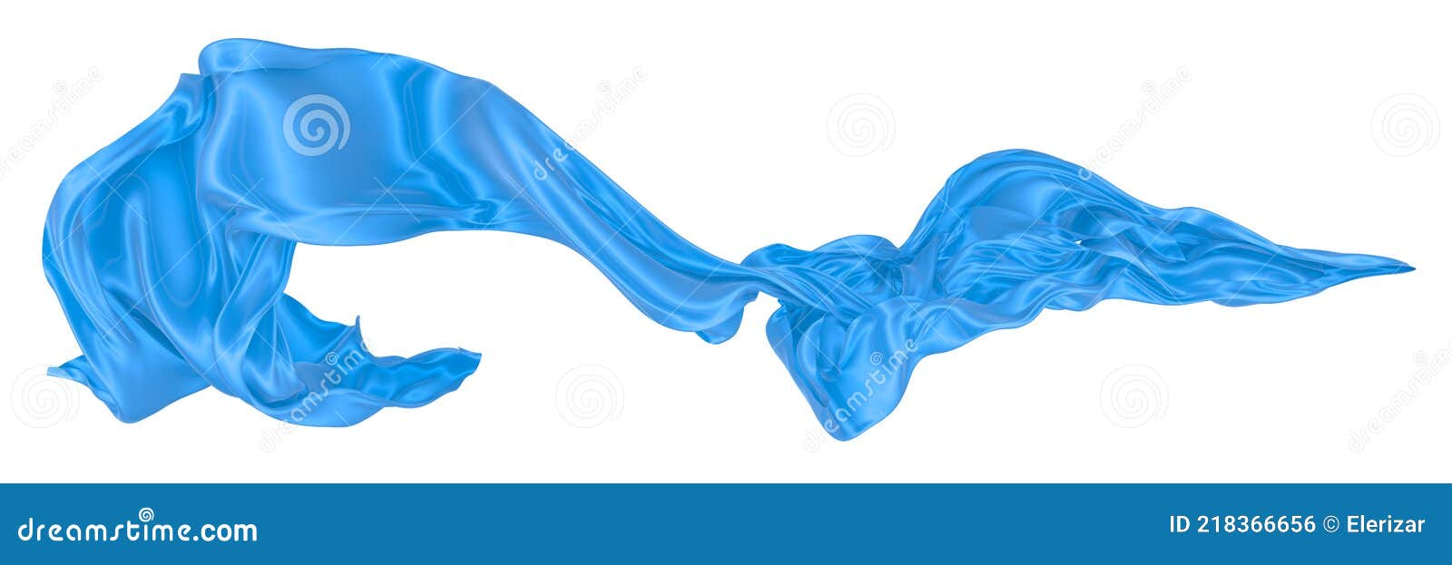 Beautiful Flowing Fabric of Blue Wavy Silk or Satin. 3d Rendering Image ...