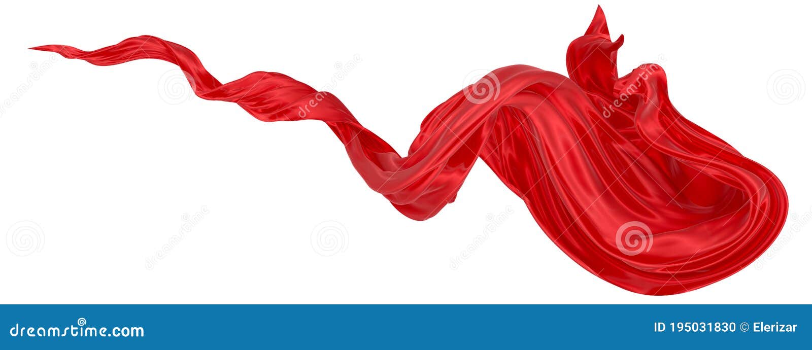 Beautiful Flowing Fabric of Red Wavy Silk or Satin. 3d Rendering Image ...
