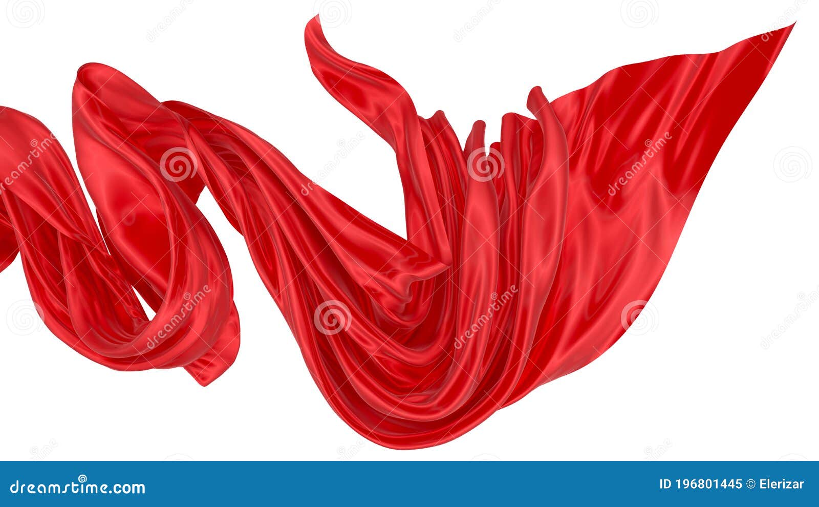 Beautiful Flowing Fabric of Red Wavy Silk or Satin. 3d Rendering Image ...