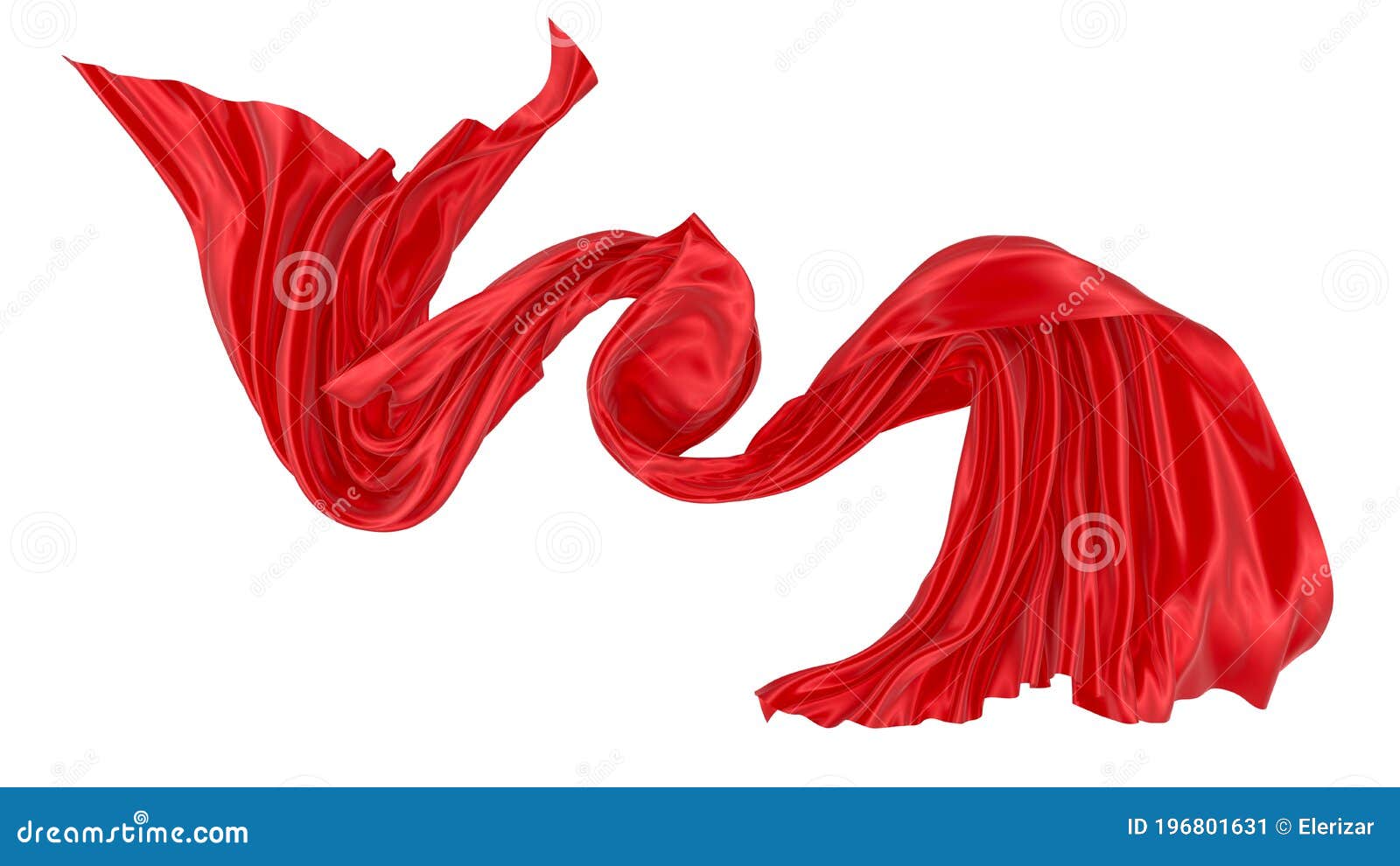 Beautiful Flowing Fabric of Red Wavy Silk or Satin. 3d Rendering Image ...