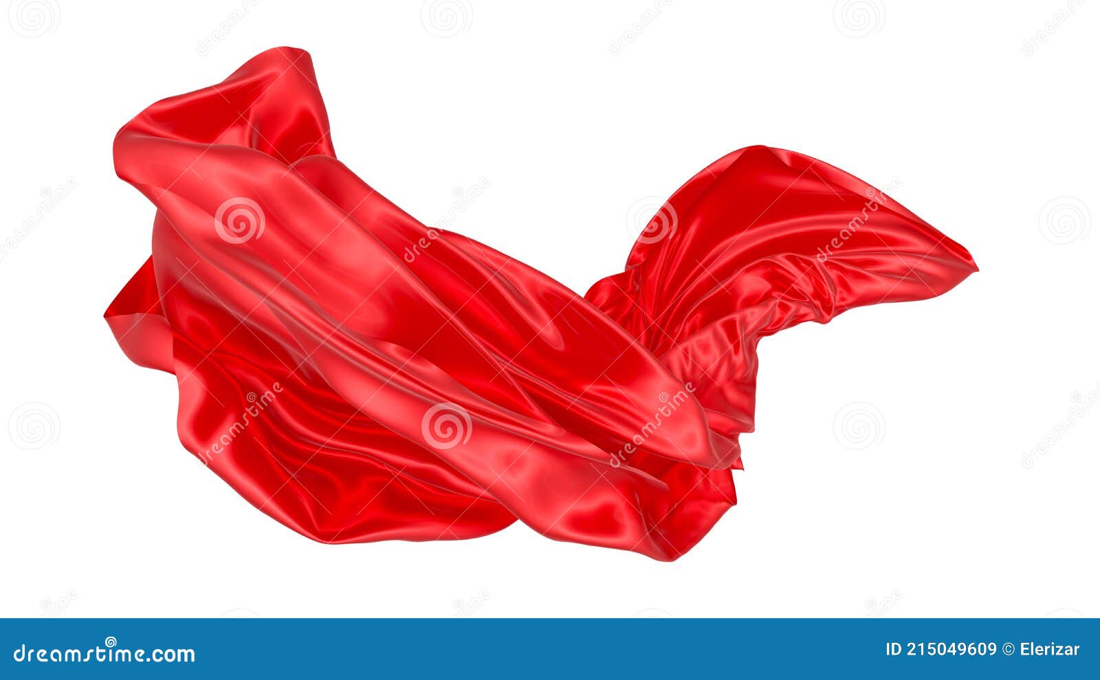 Beautiful Flowing Fabric of Red Wavy Silk or Satin. 3d Rendering Image ...