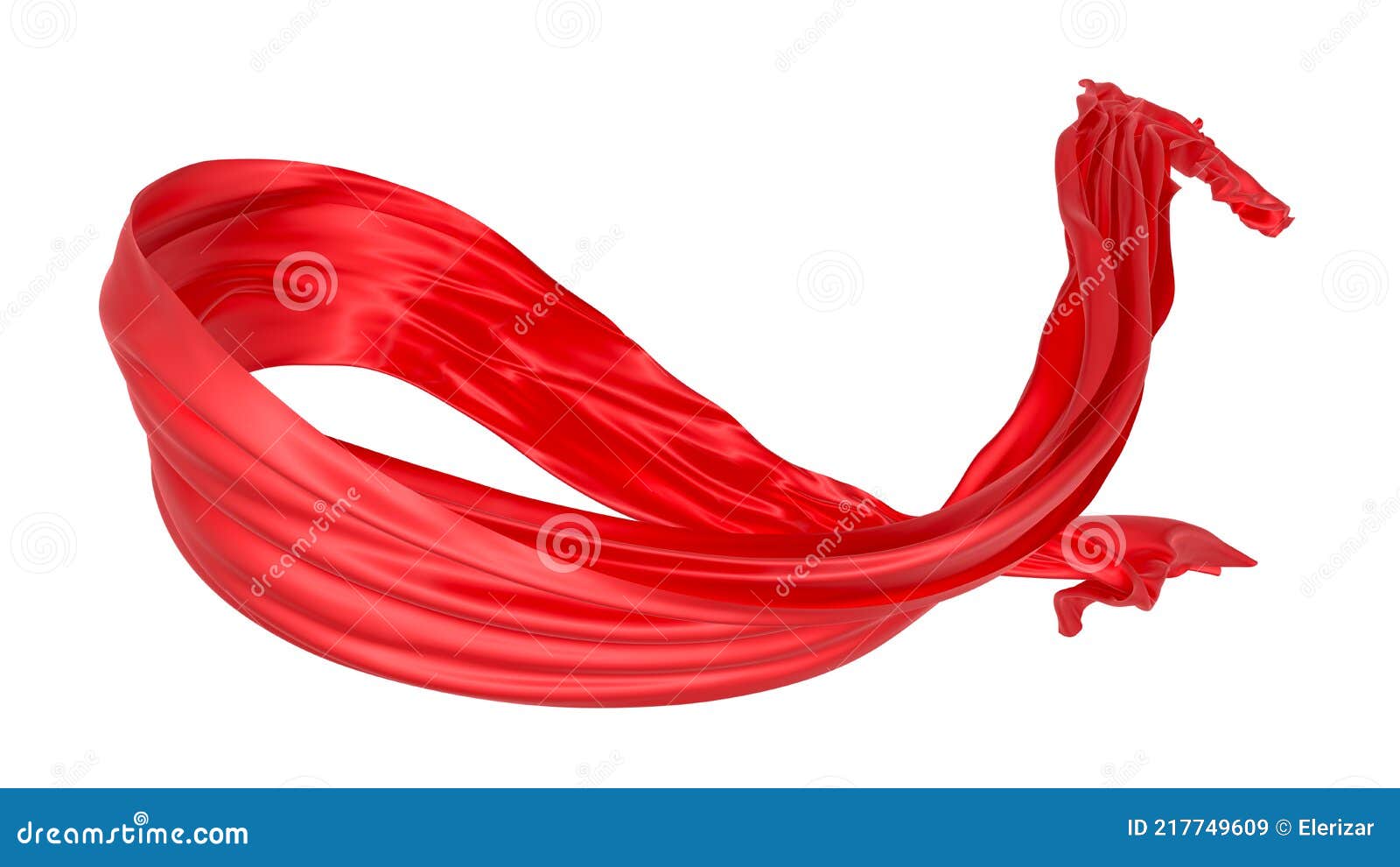 Beautiful Flowing Fabric of Red Wavy Silk or Satin. 3d Rendering Image ...