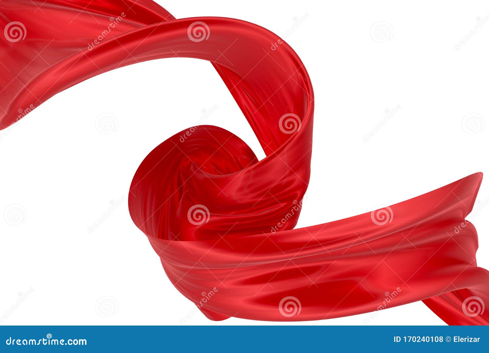 Beautiful Flowing Fabric of Red Wavy Silk or Satin. 3d Rendering Image ...
