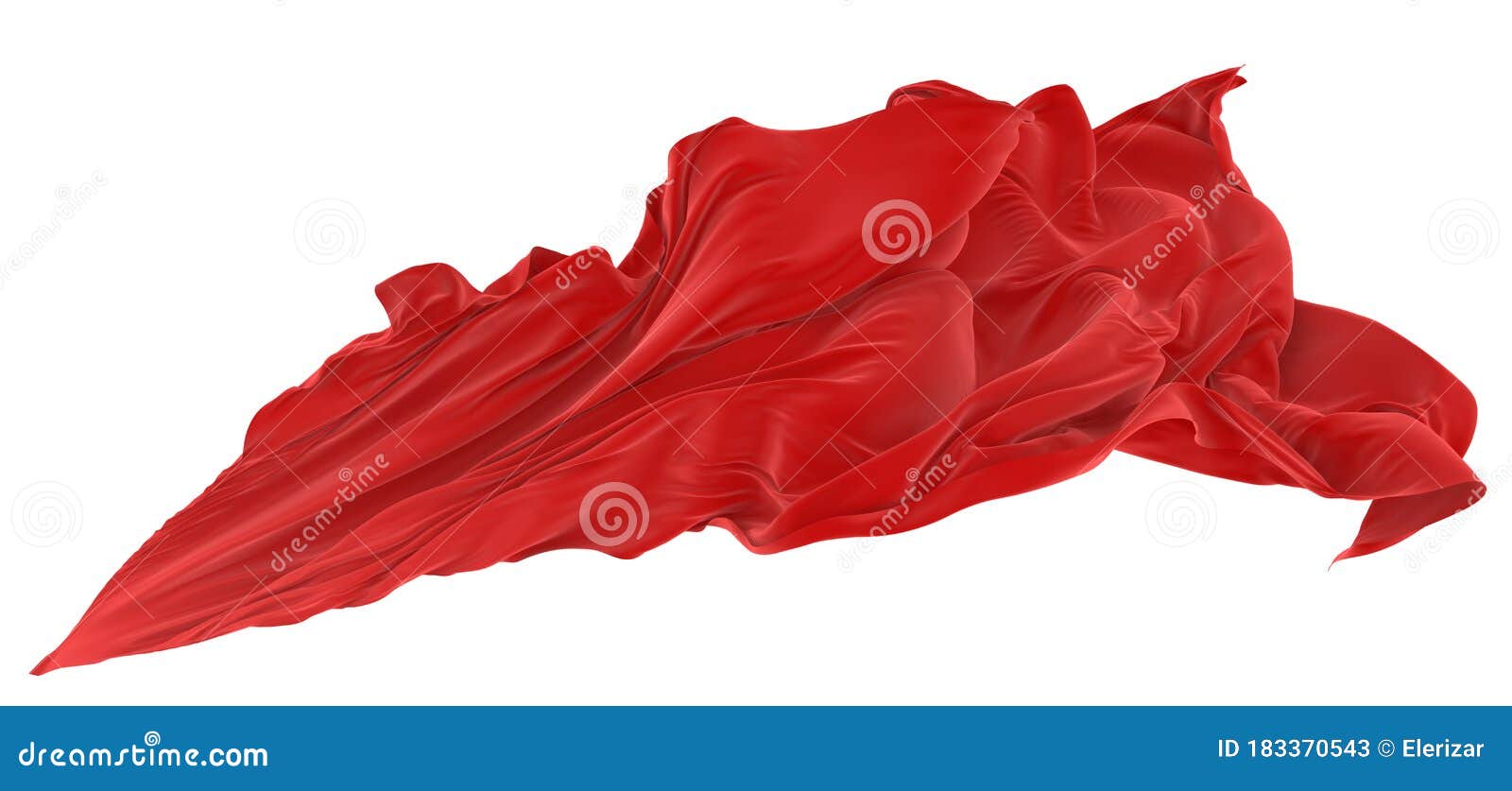 Beautiful Flowing Fabric of Red Wavy Silk or Satin. 3d Rendering Image ...