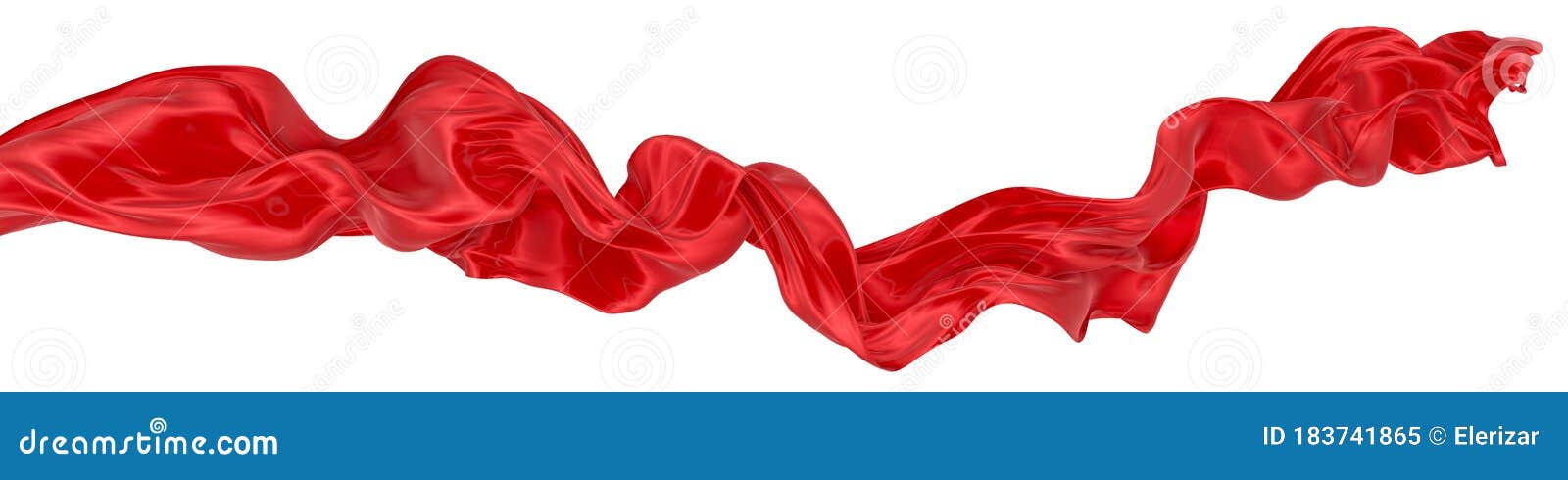 Beautiful Flowing Fabric of Red Wavy Silk or Satin. 3d Rendering Image ...