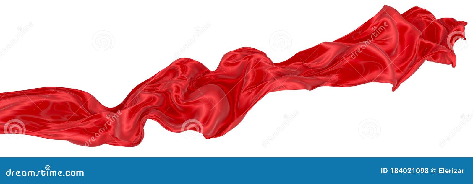 Beautiful Flowing Fabric of Red Wavy Silk or Satin. 3d Rendering Image ...