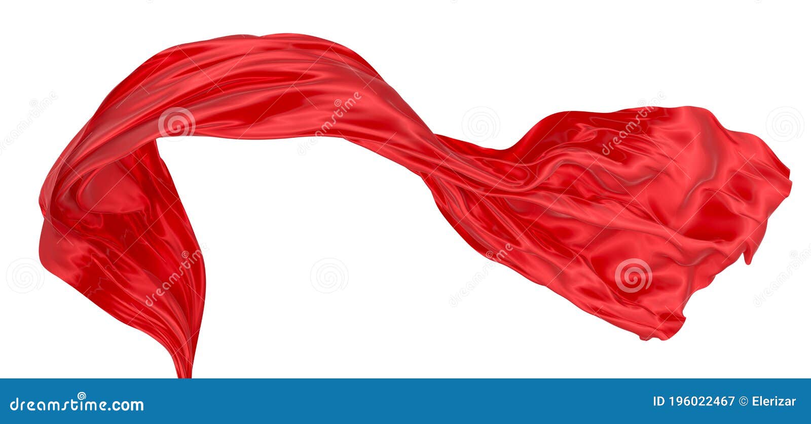 Beautiful Flowing Fabric of Red Wavy Silk or Satin. 3d Rendering Image ...