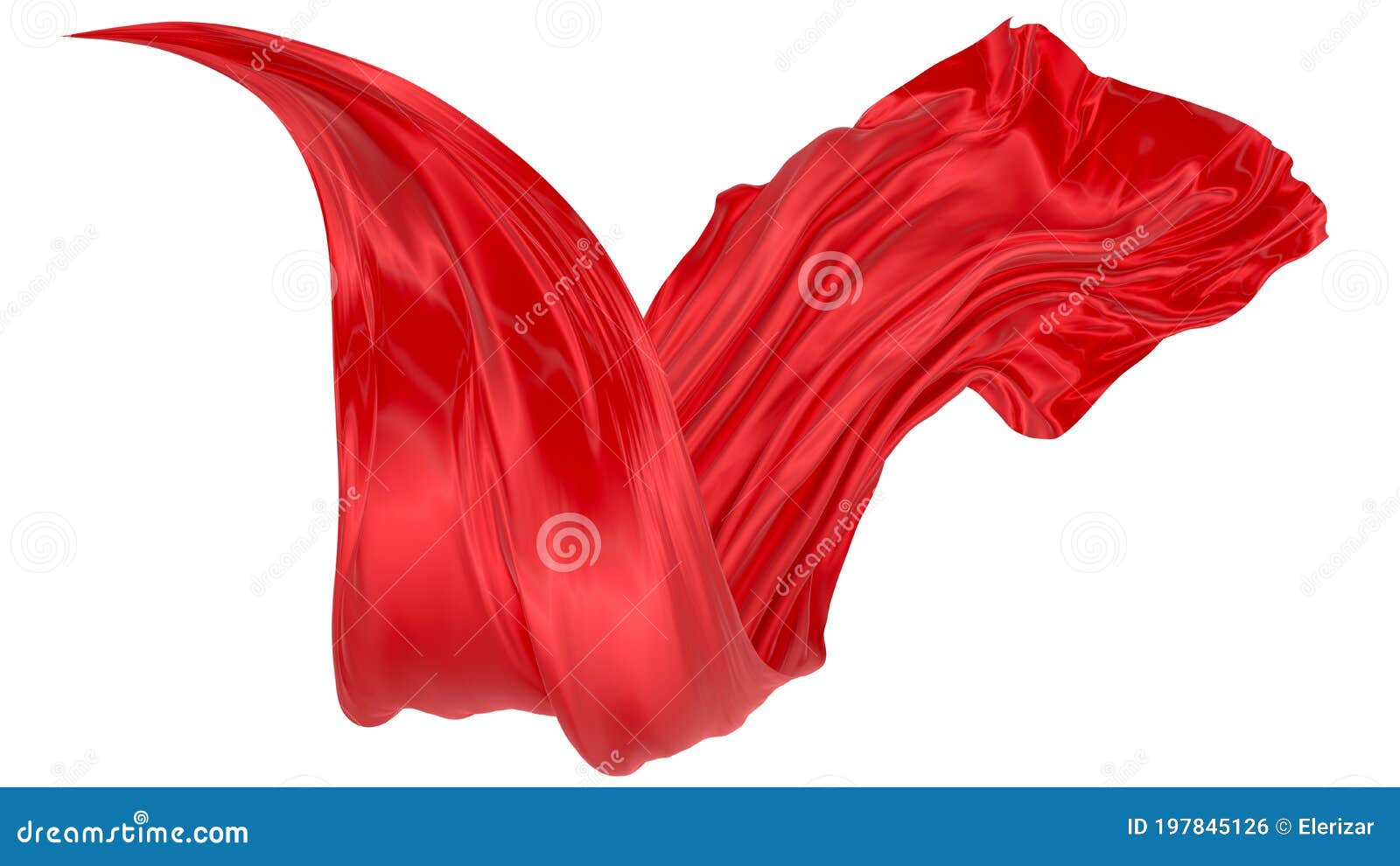 Beautiful Flowing Fabric of Red Wavy Silk or Satin. 3d Rendering Image ...