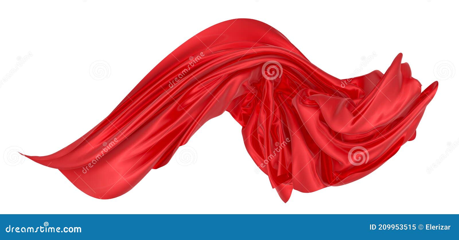Beautiful Flowing Fabric of Red Wavy Silk or Satin. 3d Rendering Image ...