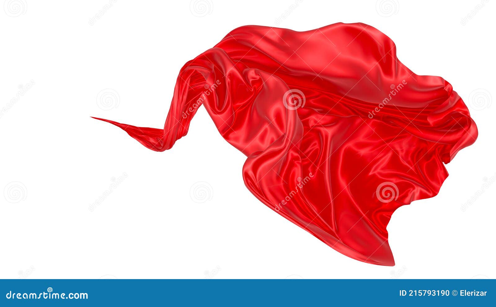Beautiful Flowing Fabric of Red Wavy Silk or Satin. 3d Rendering Image ...