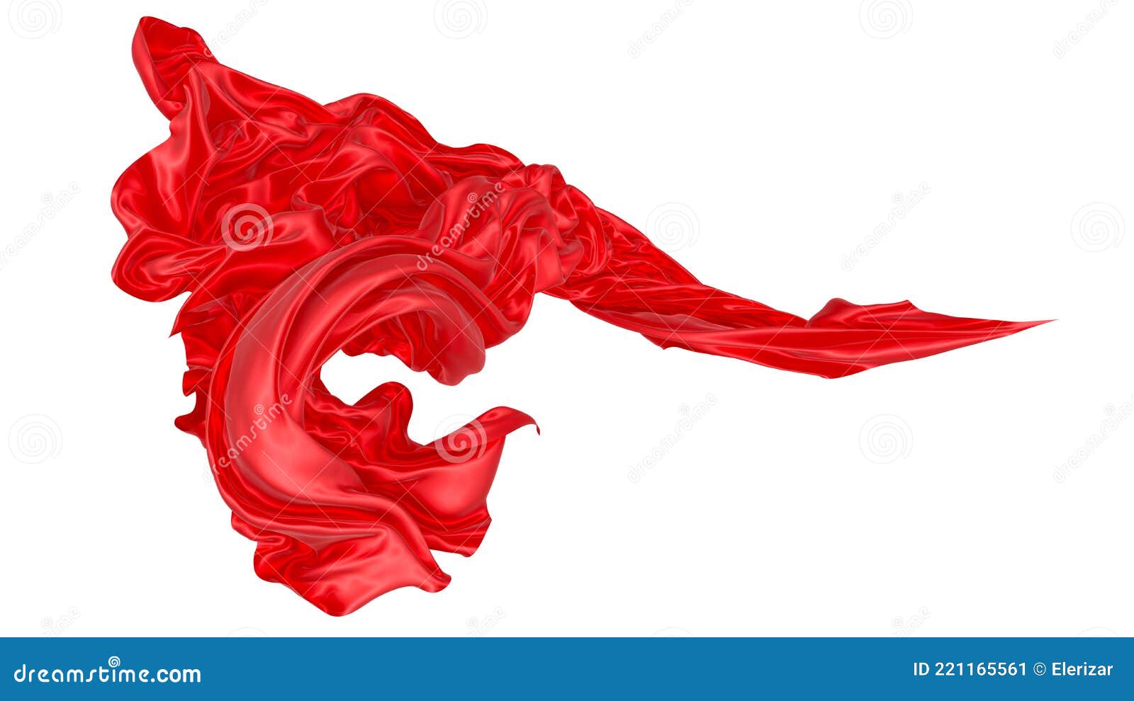 Beautiful Flowing Fabric of Red Wavy Silk or Satin. 3d Rendering Image ...