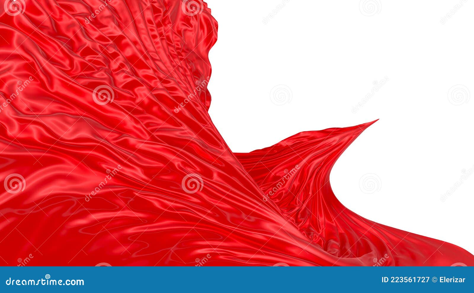 Beautiful Flowing Fabric of Red Wavy Silk or Satin. 3d Rendering Image ...