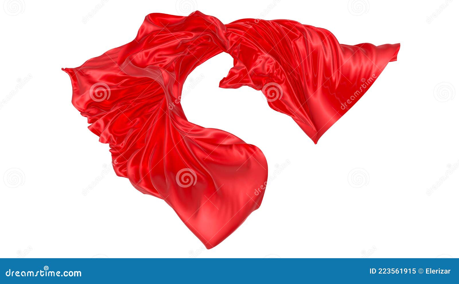 Beautiful Flowing Fabric of Red Wavy Silk or Satin. 3d Rendering Image ...