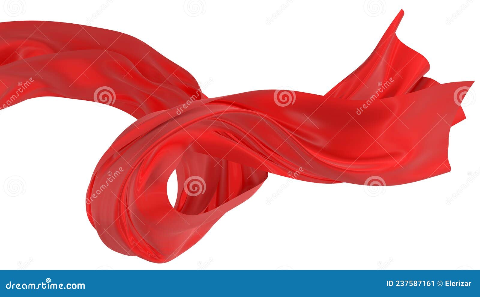 Beautiful Flowing Fabric of Red Wavy Silk or Satin. 3d Rendering Image ...