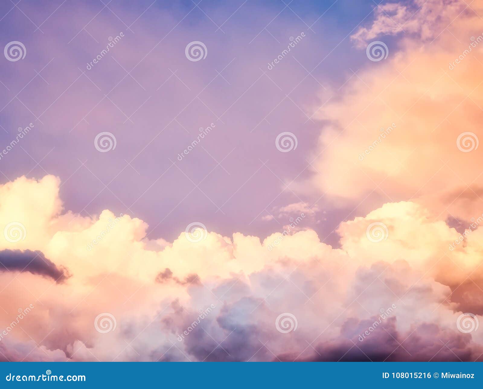 Beautiful Fluffy Clouds in Afternoon Sunlight Stock Photo - Image of ...
