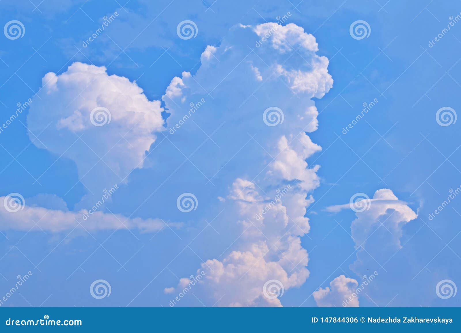 Beautiful fluffy clouds. stock photo. Image of beautiful - 147844306
