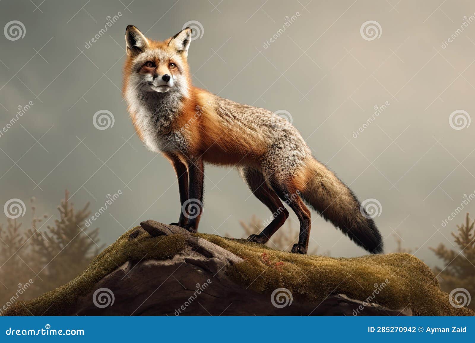 Beautiful Fluffy Orange Fox - Wildlife Stock Illustration ...
