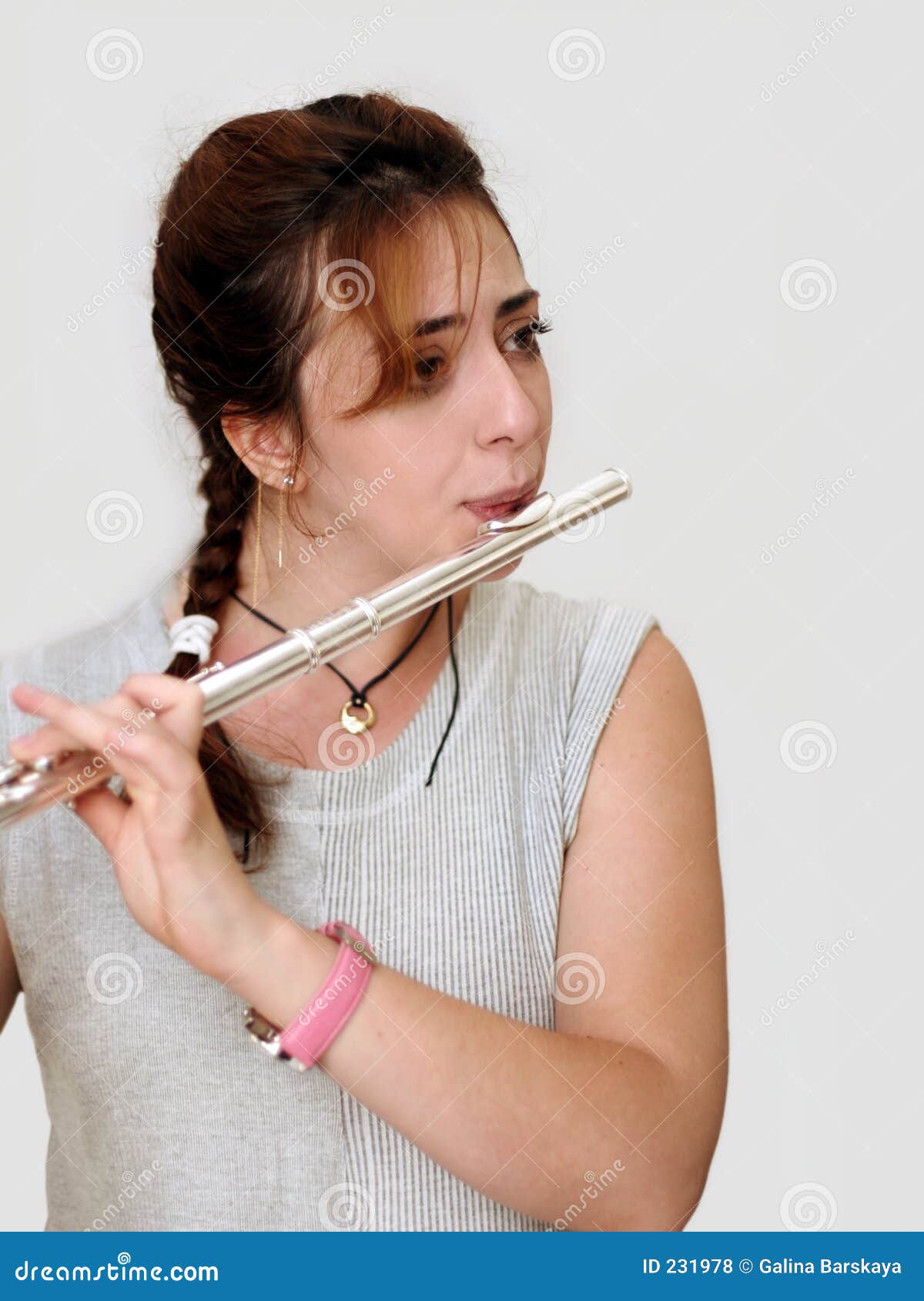 Beautiful Flutist (vertical) Stock Photo - Image of playing, music: 231978