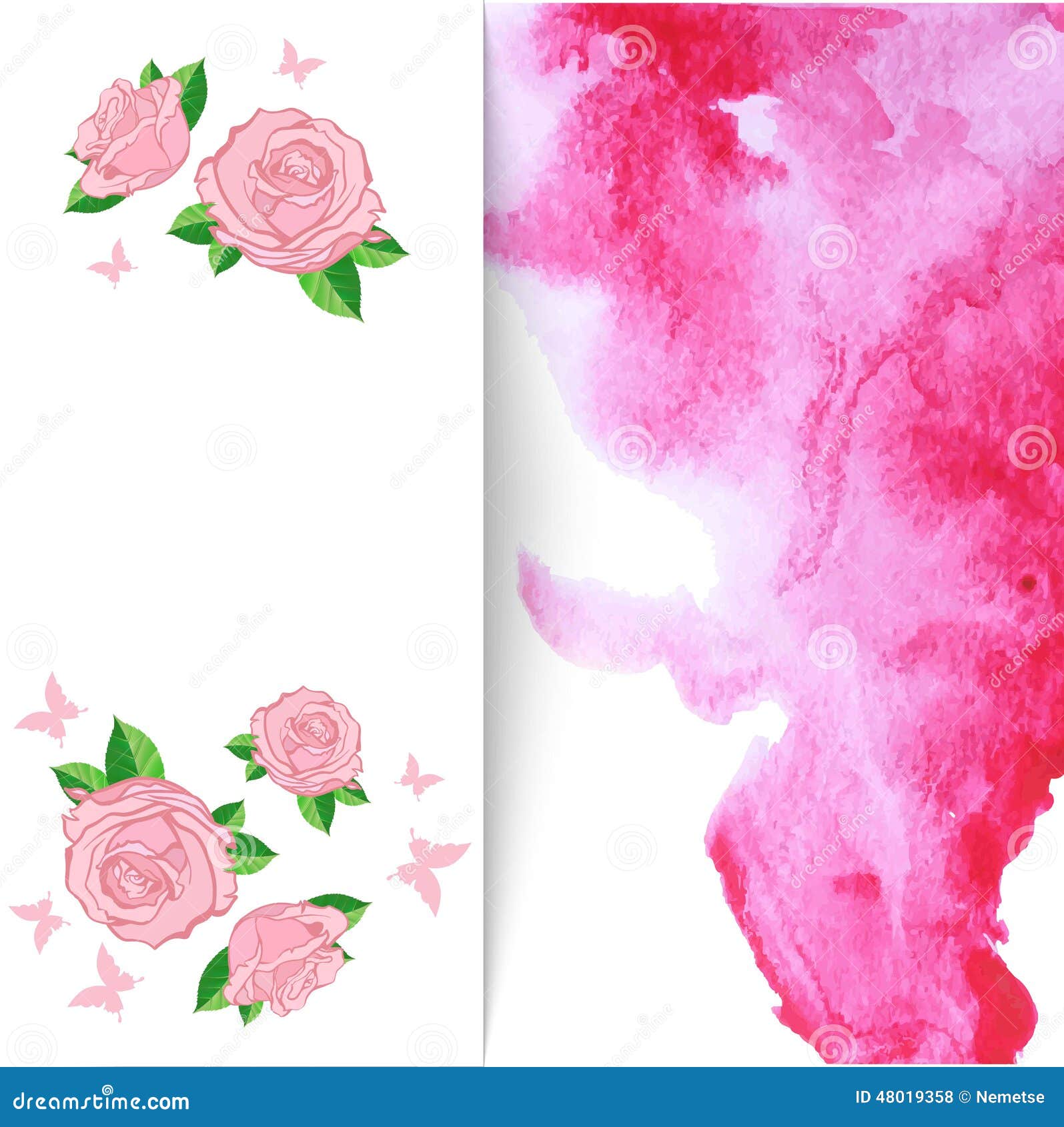 Beautiful flyer with roses stock vector. Illustration of artwork - 48019358