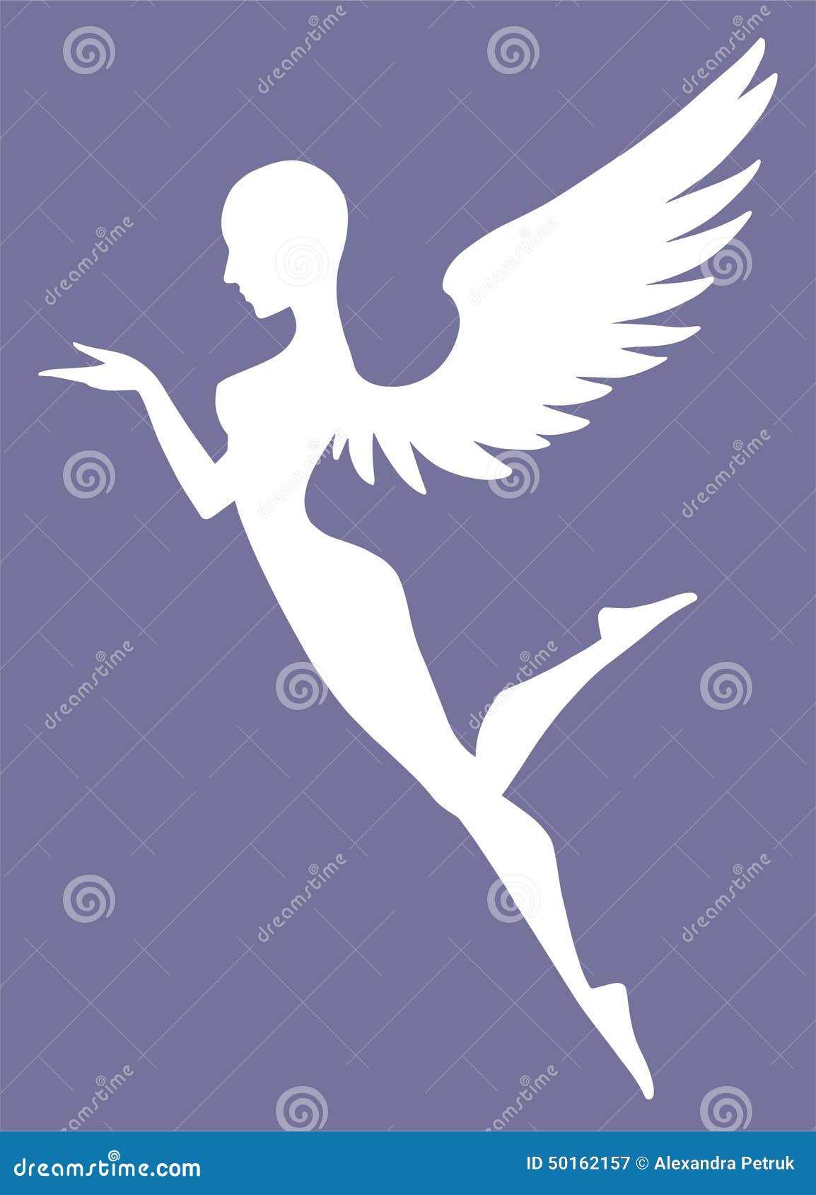 Beautiful flying angel stock vector. Illustration of silhouette - 50162157