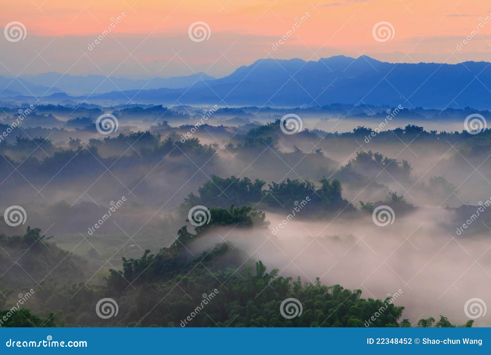 Beautiful Fog with Mountains Stock Photo - Image of morning, golden ...