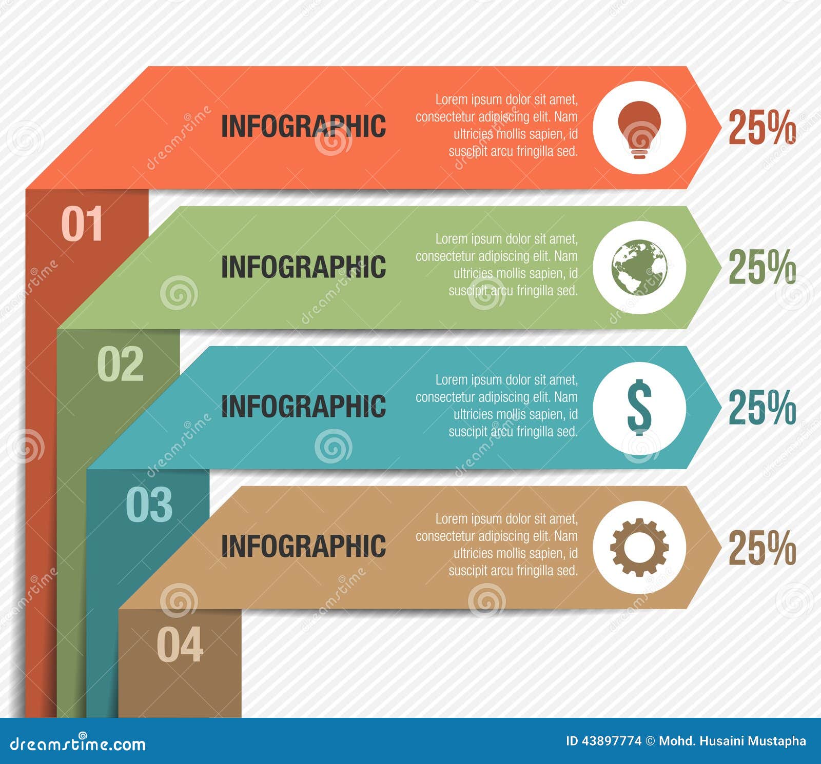 Beautiful Folded Vector Infographic Stock Vector - Illustration of ...