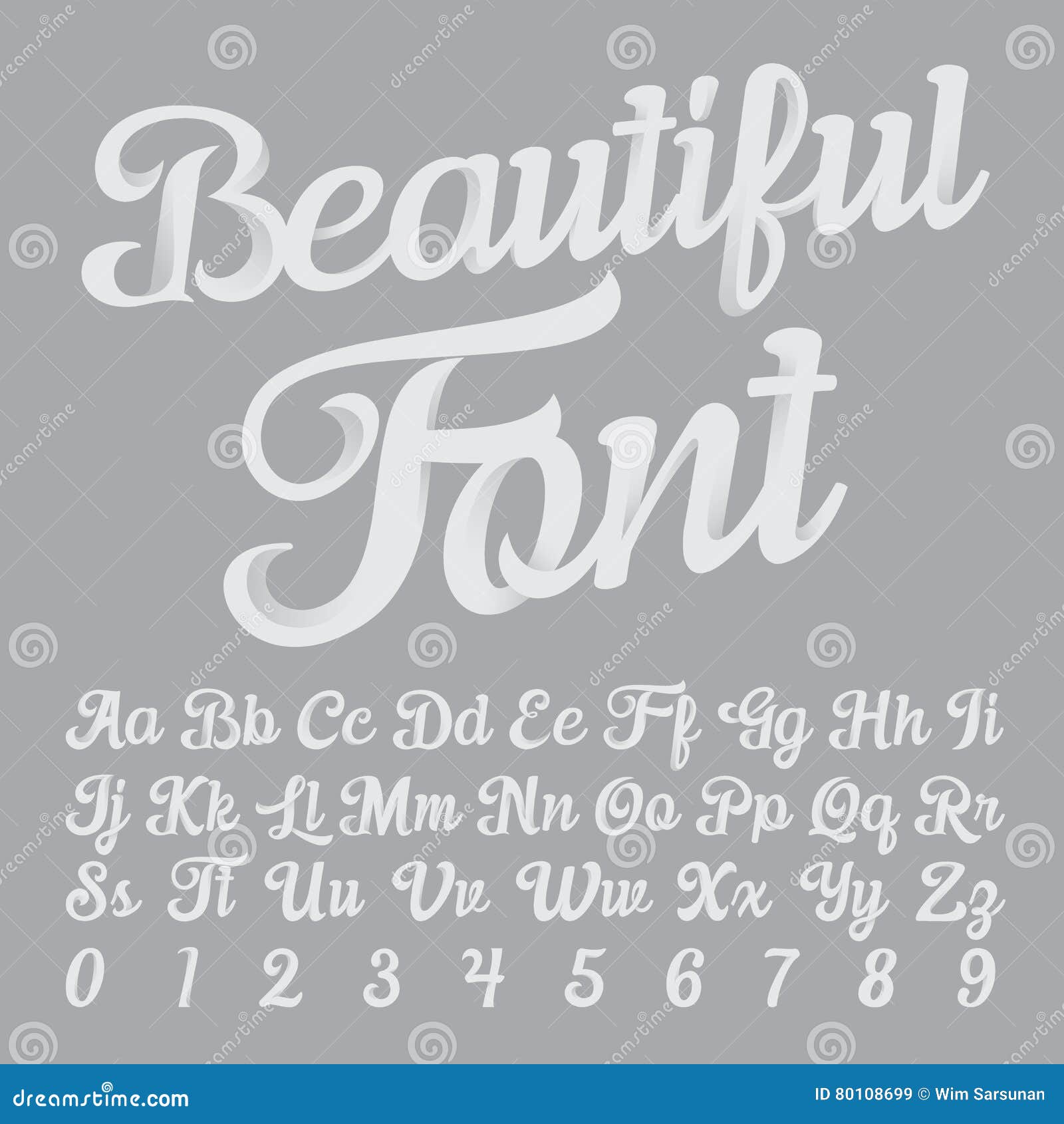 Beautiful Font and Number stock vector. Illustration of graphics - 80108699