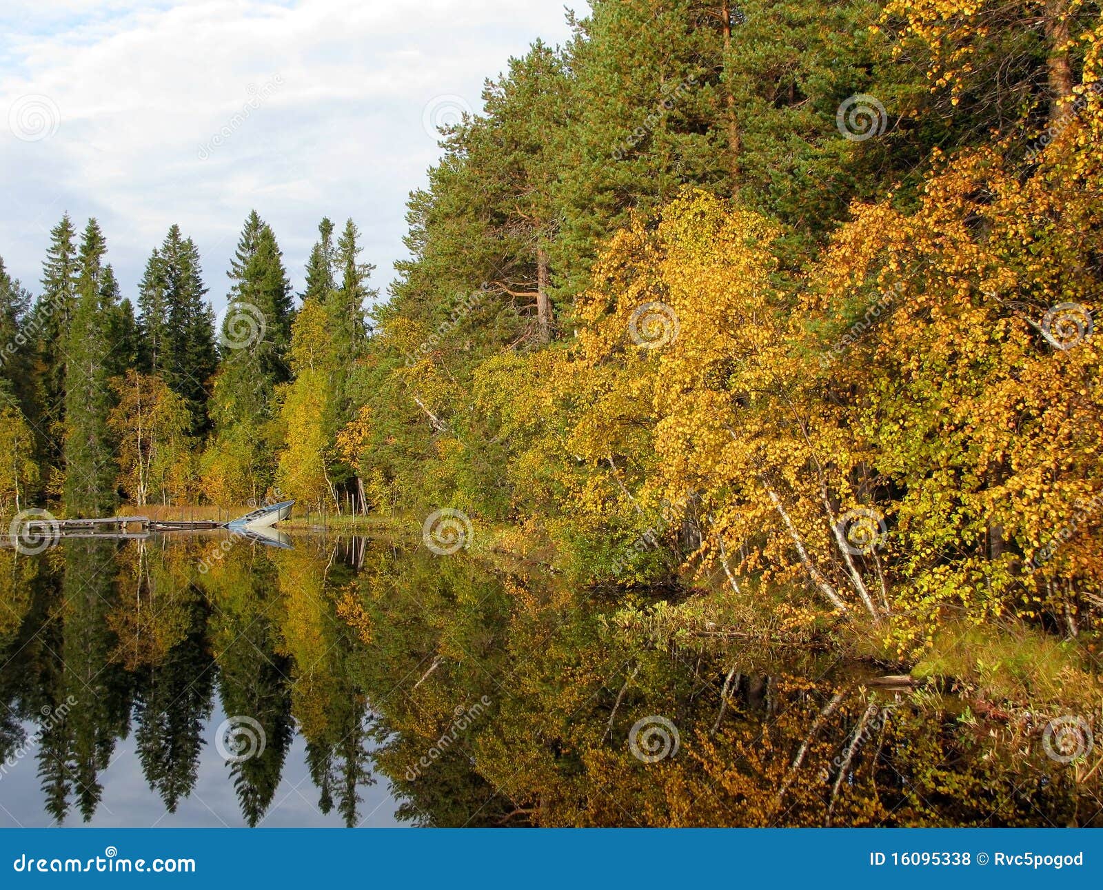 Beautiful forest lake stock photo. Image of mirror, azure - 16095338