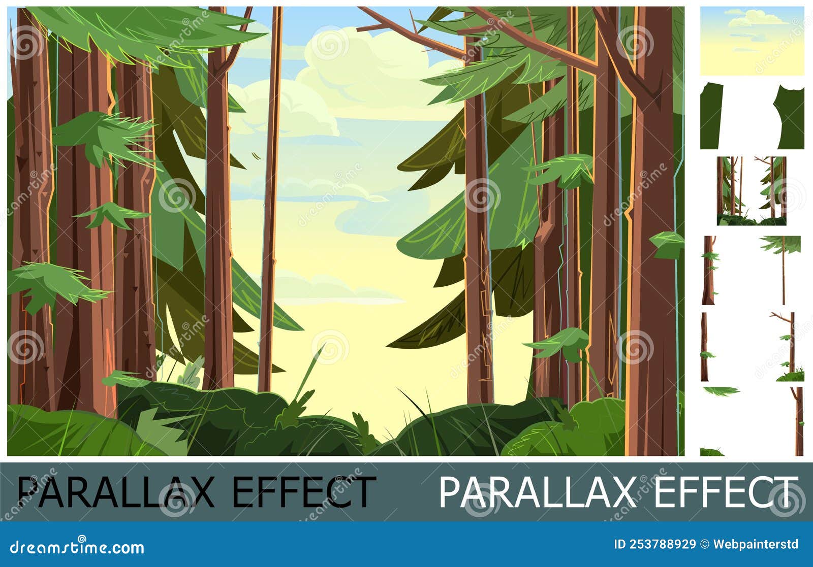 Beautiful Forest Landscape. Image from Layers for Overlay with Parallax ...