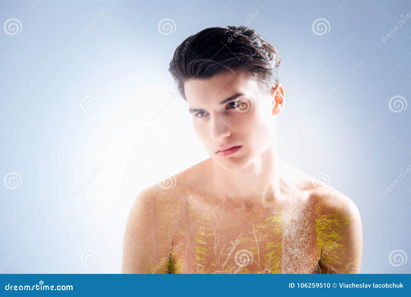 Nice Young Man Looking in Front of Him Stock Photo - Image of dreams ...