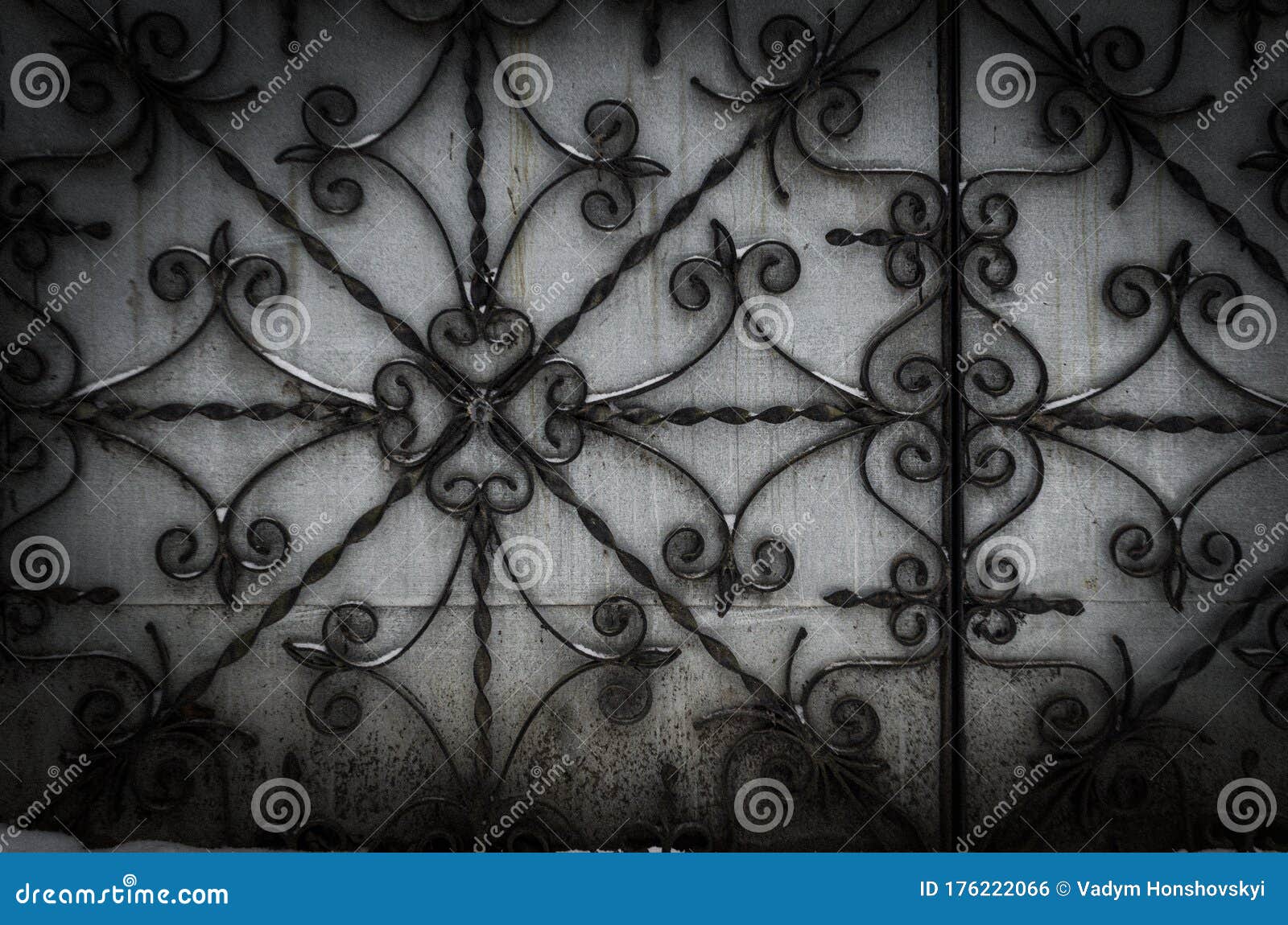 Beautiful Forged Gate Elements in Retro Style Stock Photo - Image of ...