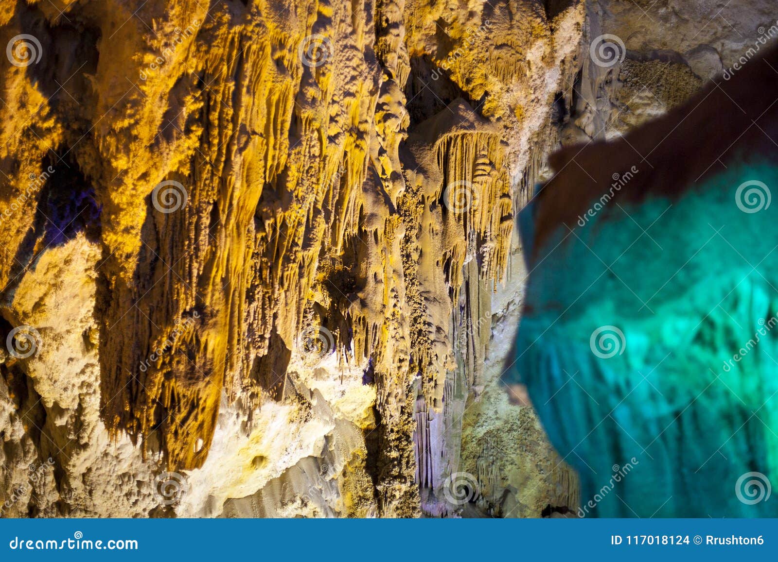 Limestone Pillars Inside Cave Stock Photo - Image of dripping, copy ...