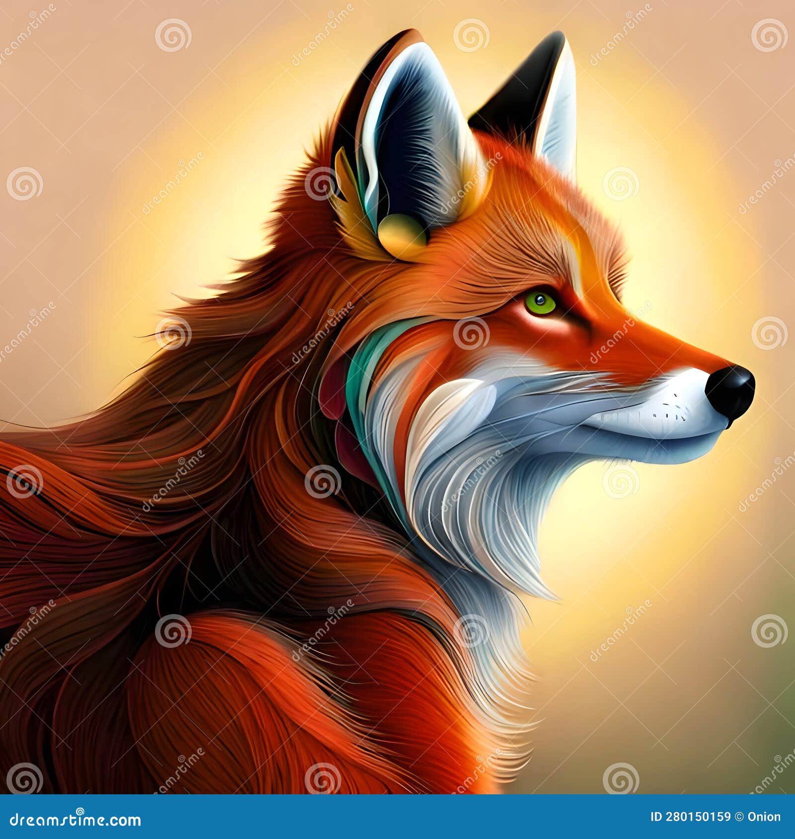 Beautiful Fox Illustration - Ai Generated Image Stock Illustration ...