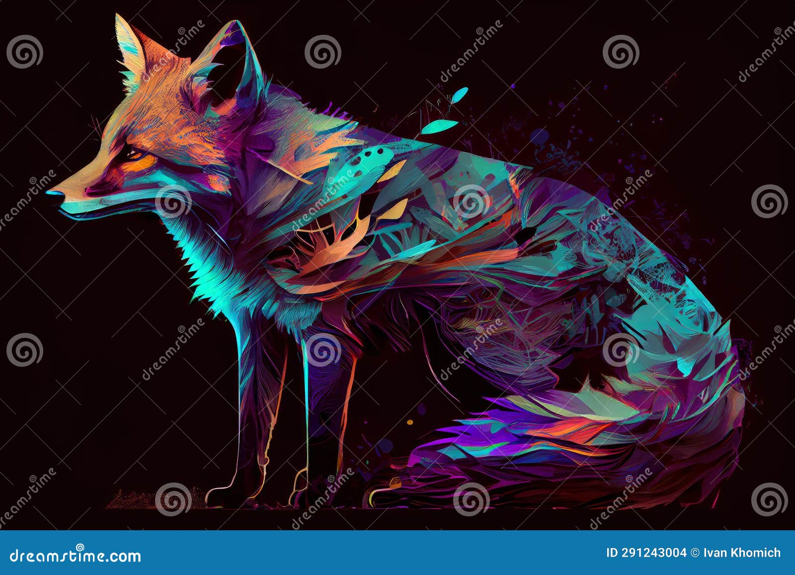 Beautiful Fox in Purple Til Tones Stock Photo - Image of wildlife ...