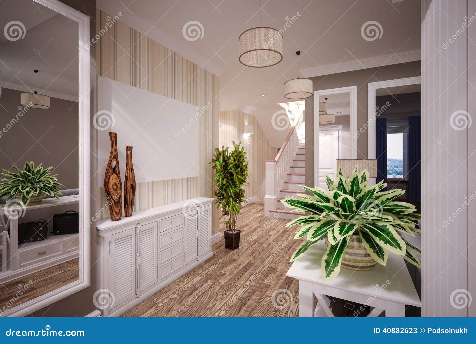 Beautiful Foyer interior stock image. Image of design - 40882623