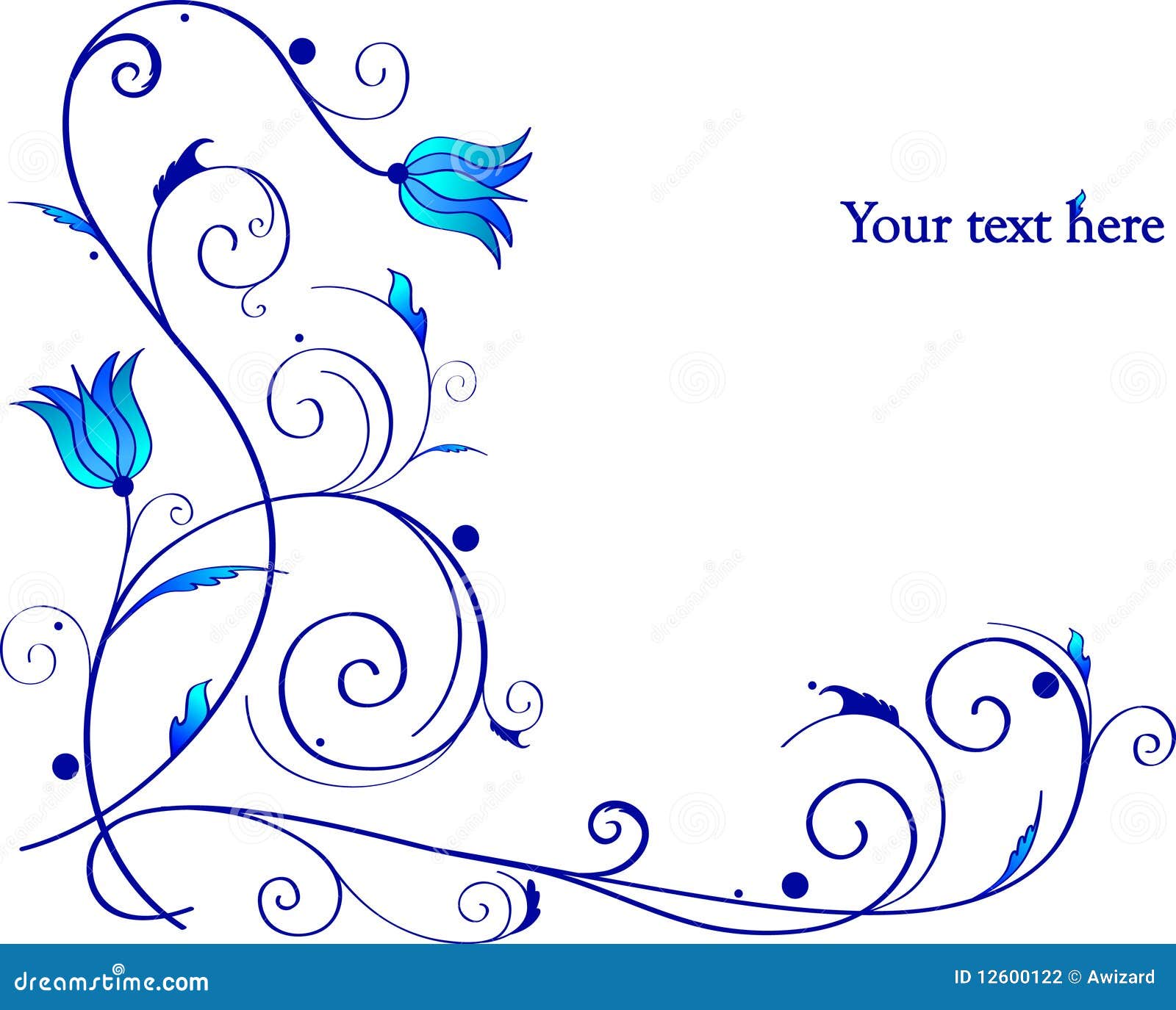Beautiful Frame with Blue Flowers Stock Vector - Illustration of ...