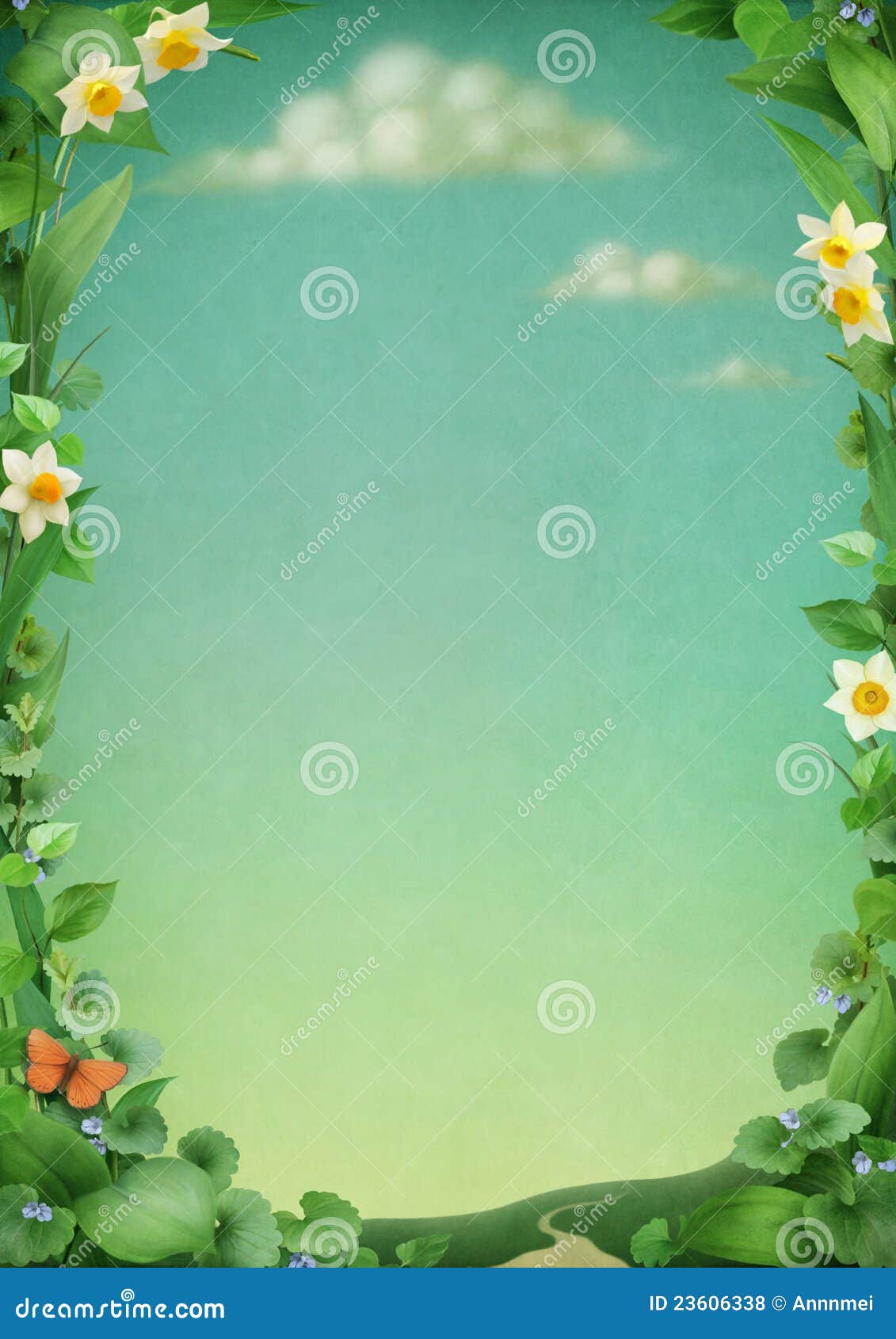 Beautiful Frame from Flowers and Leaves. Stock Illustration ...