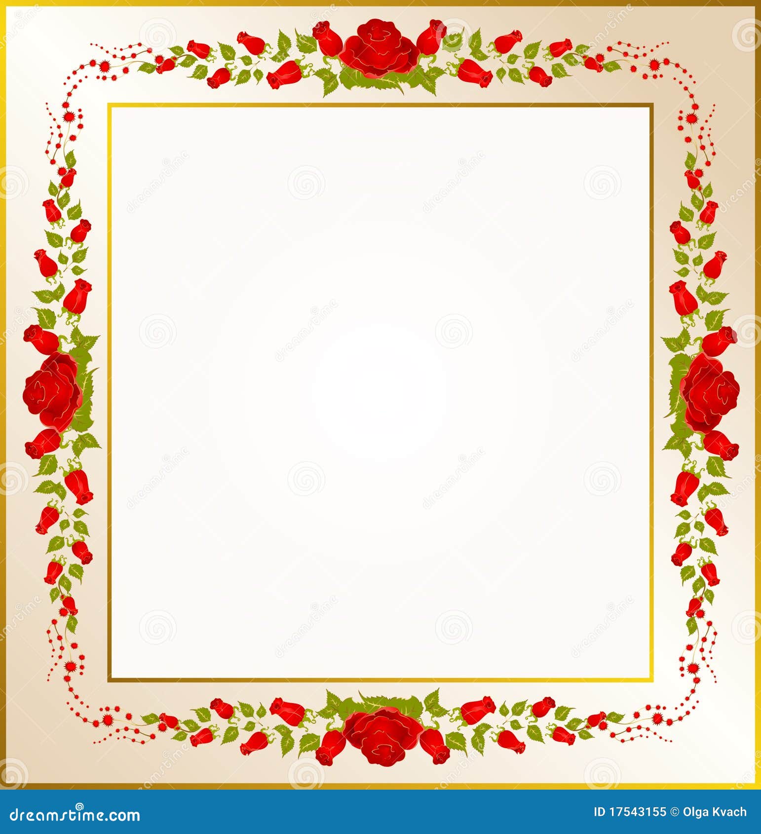 Beautiful frame from roses stock illustration. Illustration of shape ...
