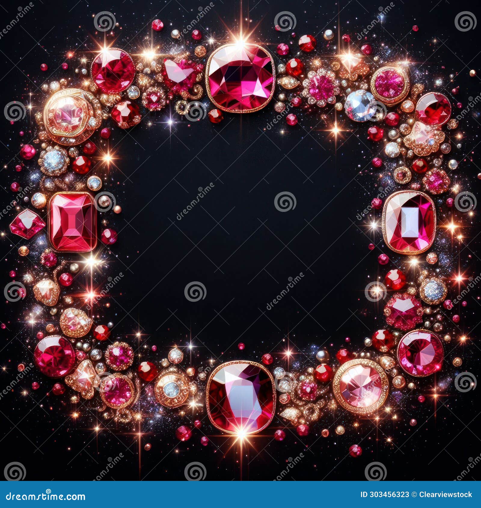 Beautiful Frame of Rubies To Make a Ruby Jewel Frame or Border Stock ...