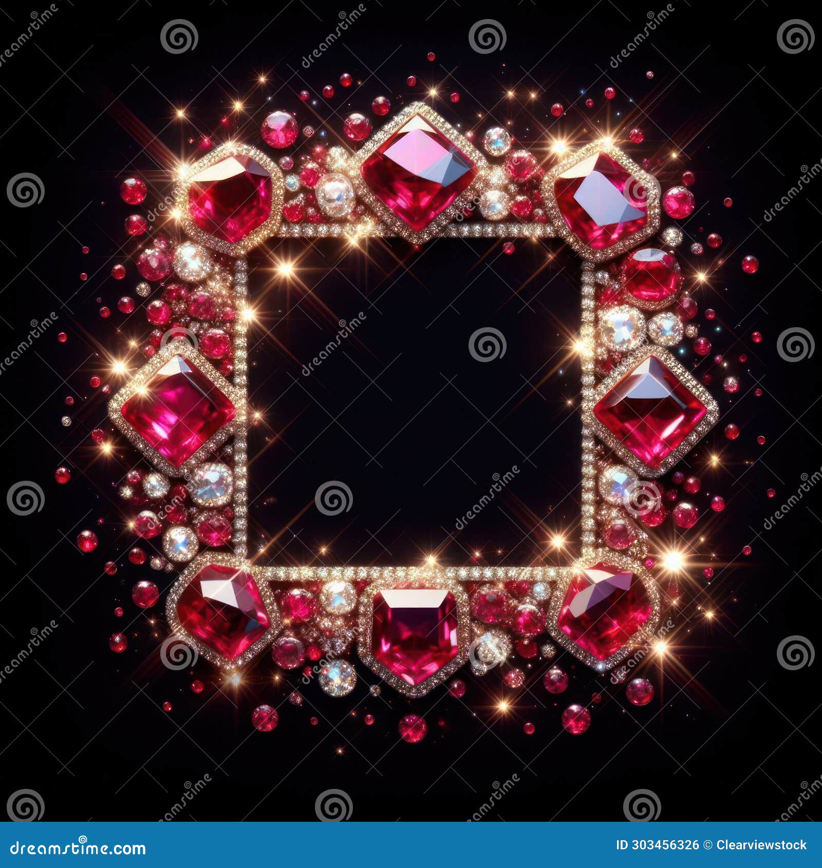 Beautiful Frame of Rubies To Make a Ruby Jewel Frame or Border Stock ...