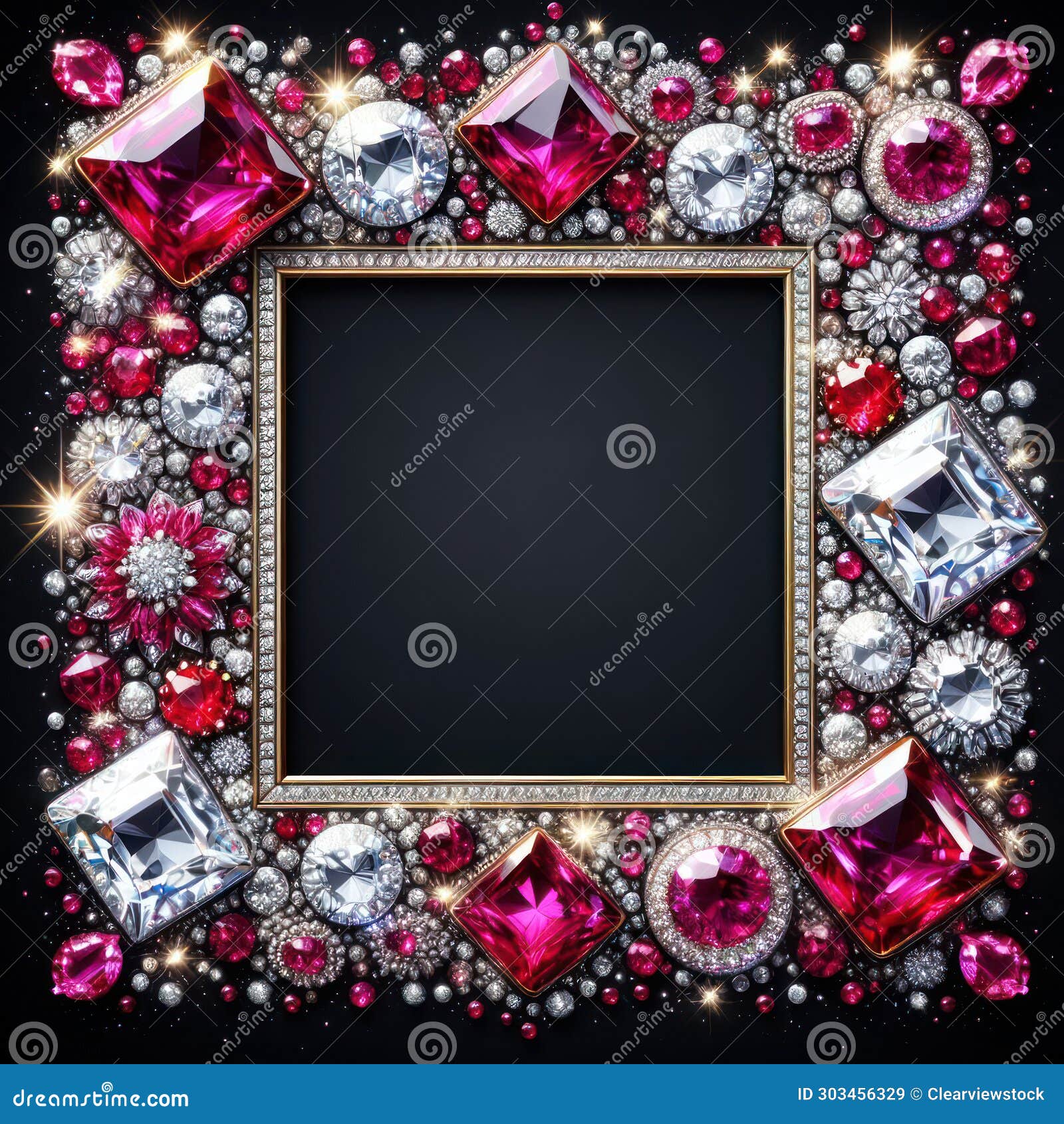 Beautiful Frame of Rubies To Make a Ruby Jewel Frame or Border Stock ...