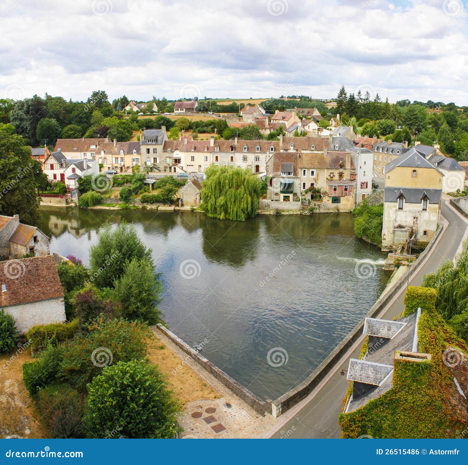 Beautiful French village stock photo. Image of cloudy - 26515486
