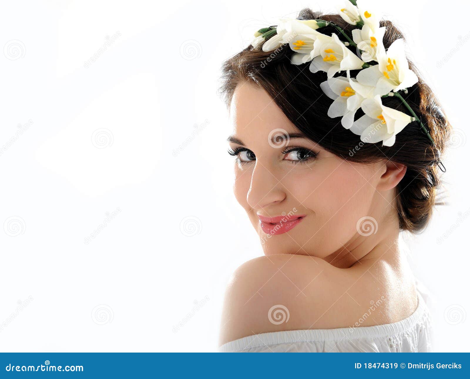 Beautiful Fresh Spring Woman with Flowers Stock Image - Image of model ...