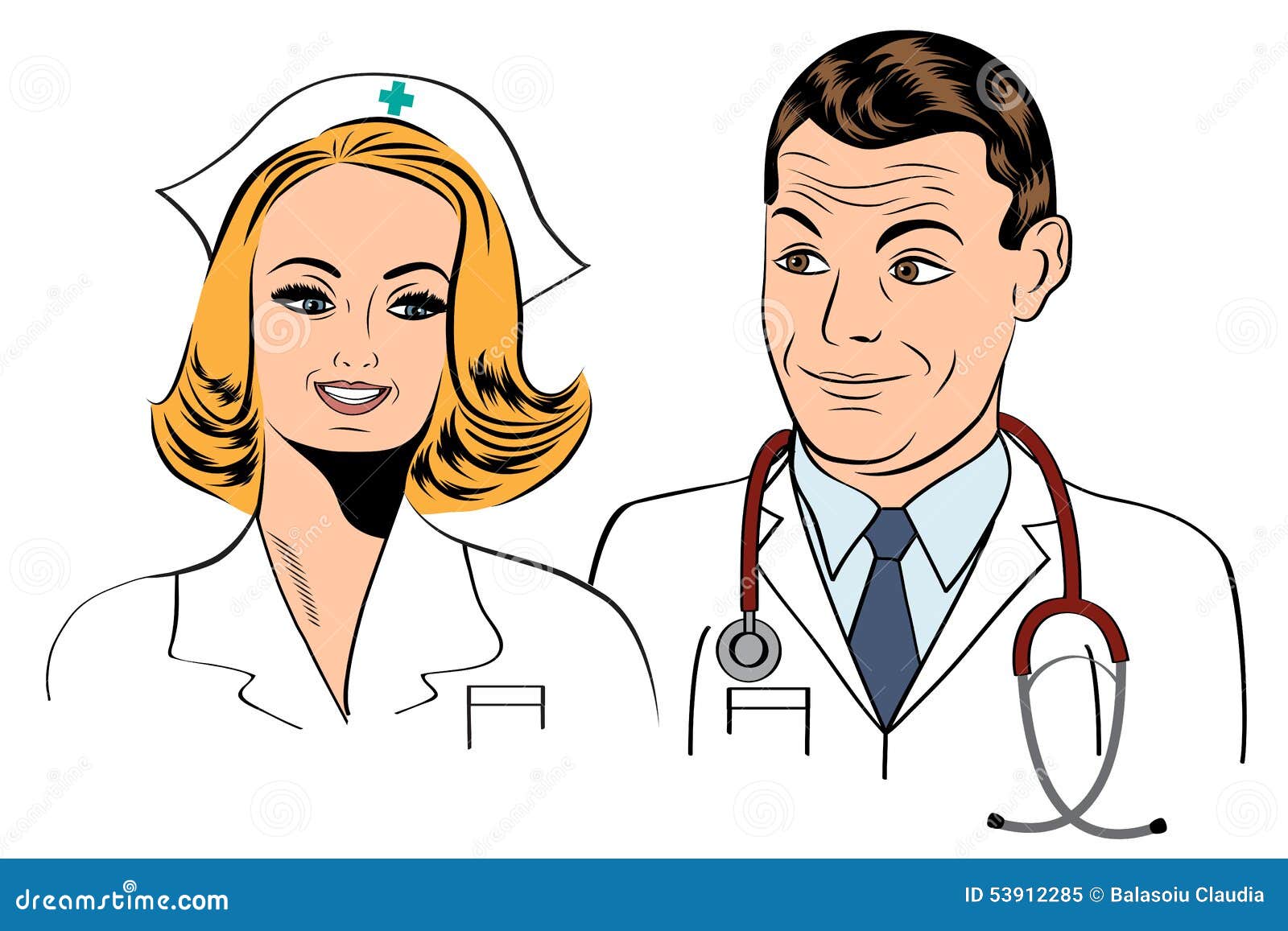 Beautiful Friendly and Confident Nurse Stock Vector - Illustration of ...