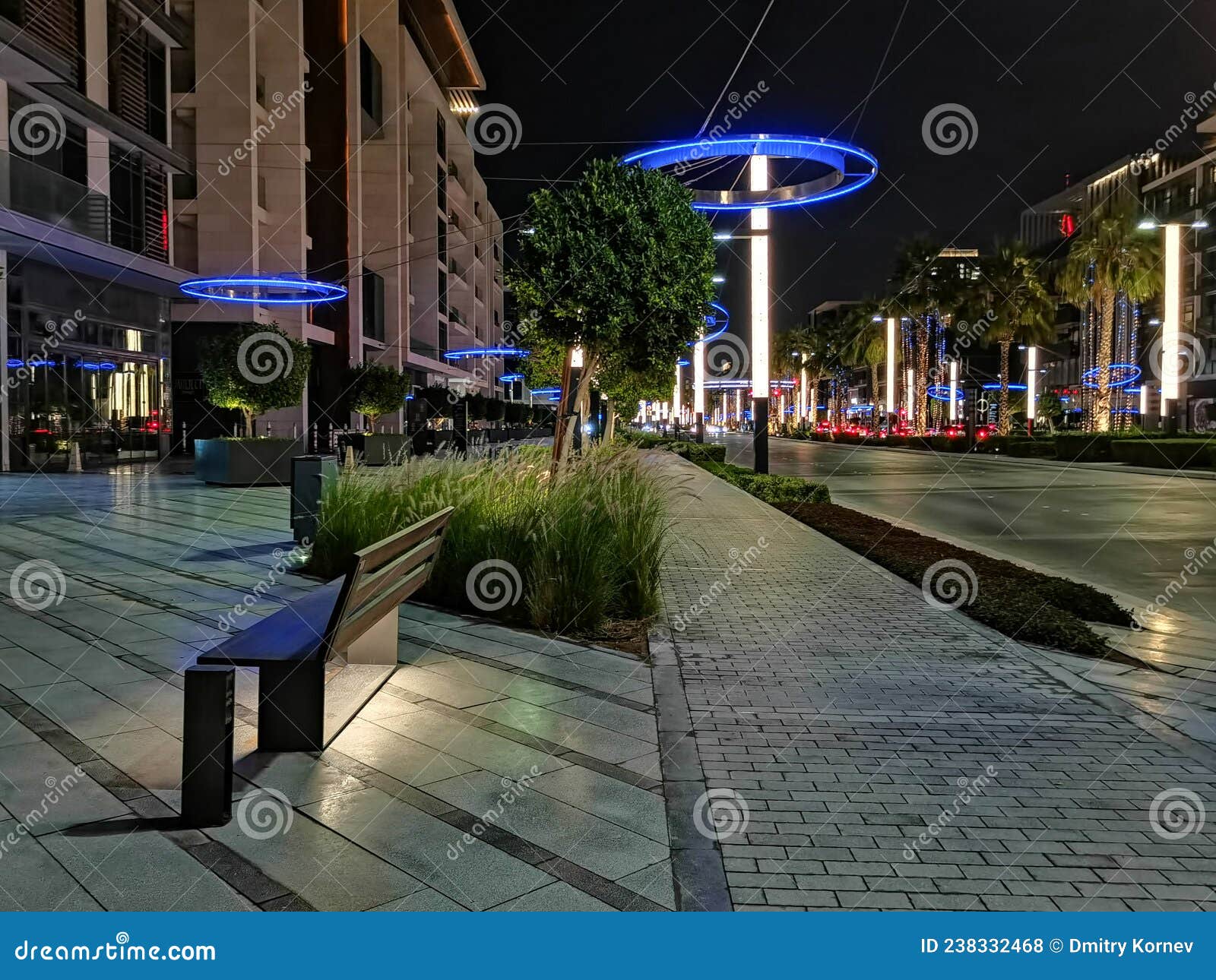 Beautiful and Friendly Environment of a Nightly City with the Bright ...